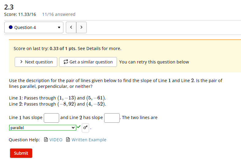 Solved Score on last try: 0.33 of 1 pts. See Details for | Chegg.com