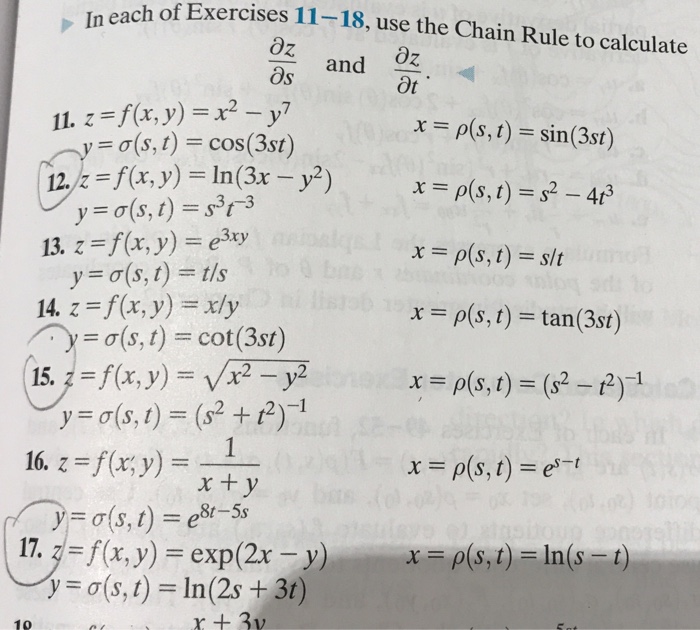Solved each of Exerches -18, use the Chain Rule to calculate | Chegg.com