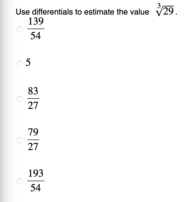 Solved Use differentials to estimate the value | Chegg.com