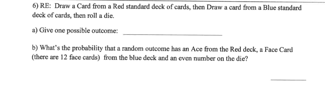 Solved 6) RE: Draw a Card from a Red standard deck of cards, | Chegg.com
