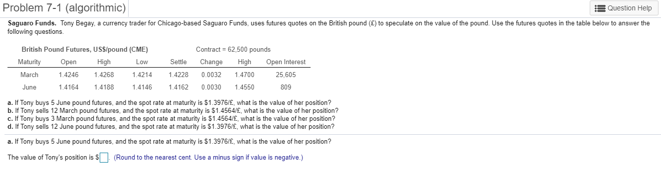 Solved Problem 7-1 (algorithmic) Question Help Saguaro | Chegg.com