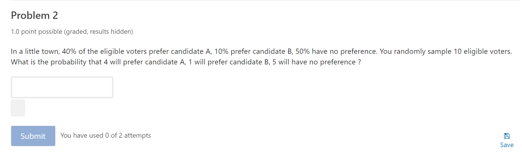 Solved Problem 2 1.0 point possible (graded, results hidden) | Chegg.com