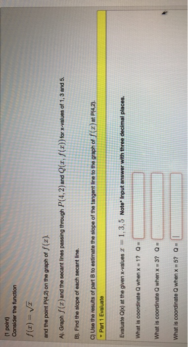 Solved Consider the function f(x) = Squareroot x and the | Chegg.com