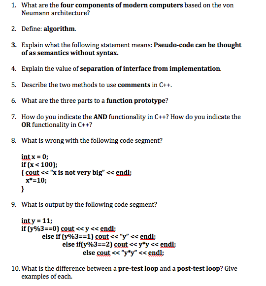 Solved 1. What are the four components of modern computers | Chegg.com