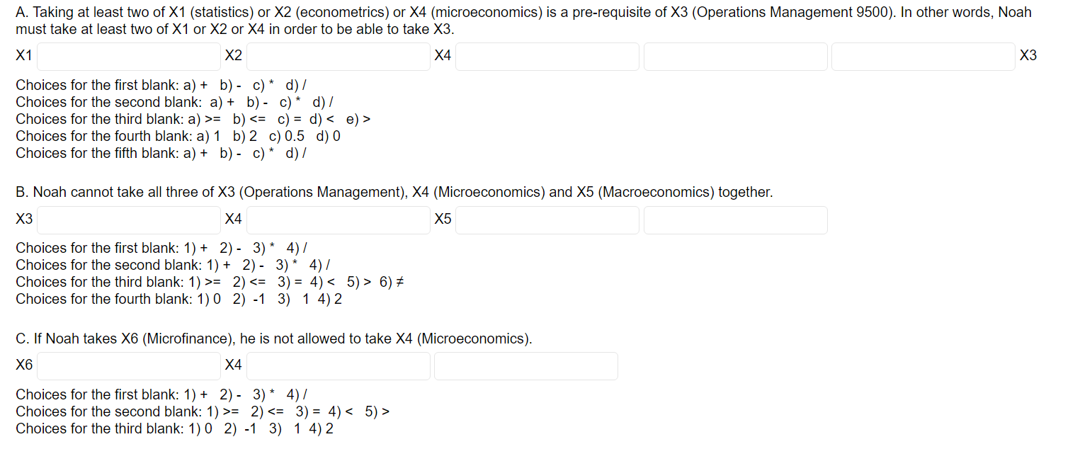 Solved Noah is deciding upon which courses to take by | Chegg.com