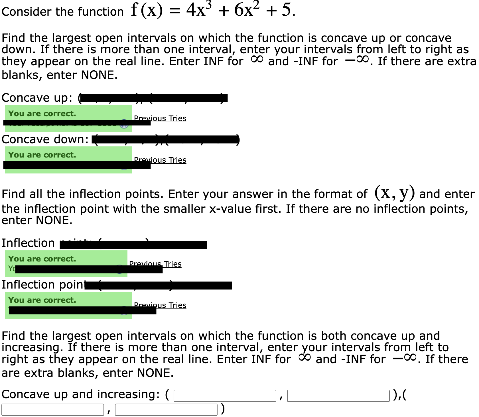 Solved Consider the function f(x)=4x3+6x2+5. Find the | Chegg.com