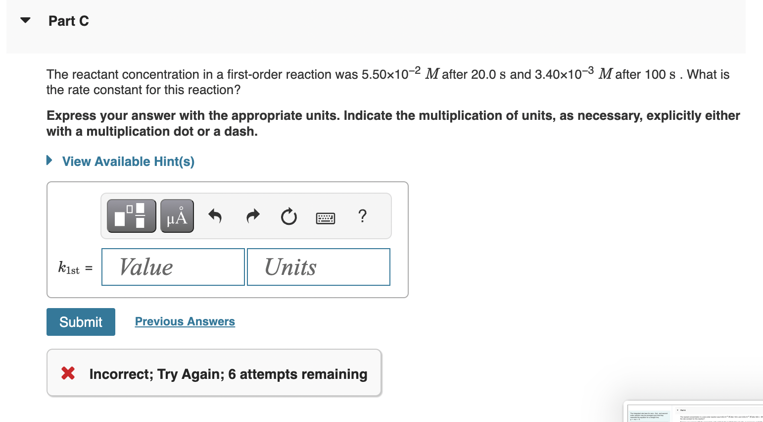 Solved The integrated rate laws for zero-, first-, and | Chegg.com