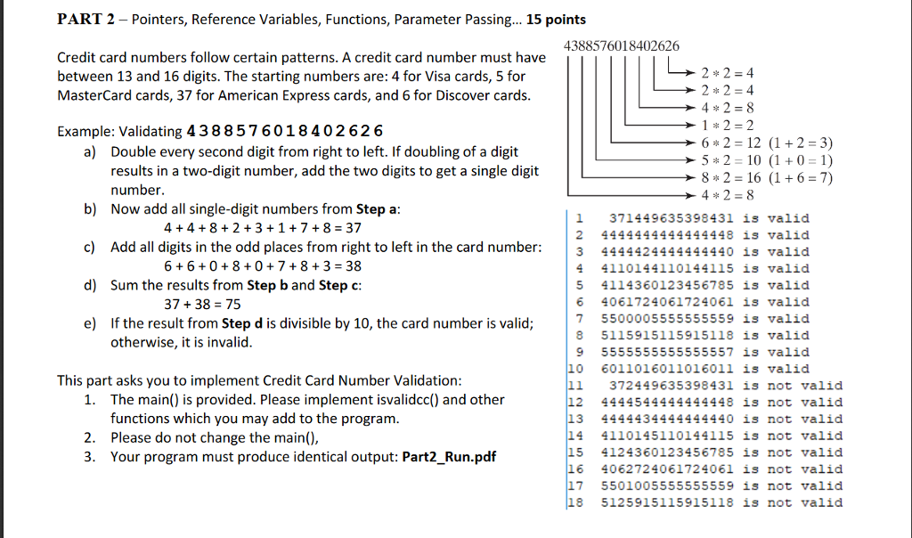 Solved PART 2 - Pointers, Reference Variables, Functions, | Chegg.com