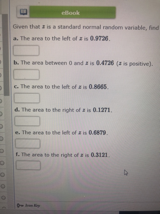 Solved Given that z is a standard normal random variable, | Chegg.com