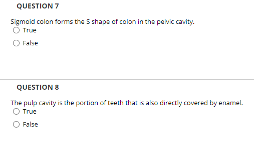 Solved QUESTION 7 Sigmoid colon forms the shape of colon in | Chegg.com