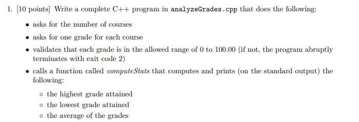 Solved $ ls analyze Grades.cpp $ 8++ analyze Grades.cpp -o | Chegg.com