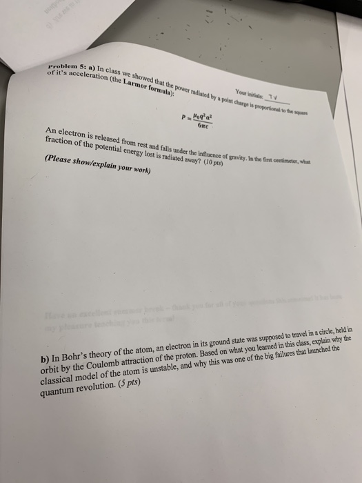 Solved : a)In class we showed that the power radiated by a | Chegg.com