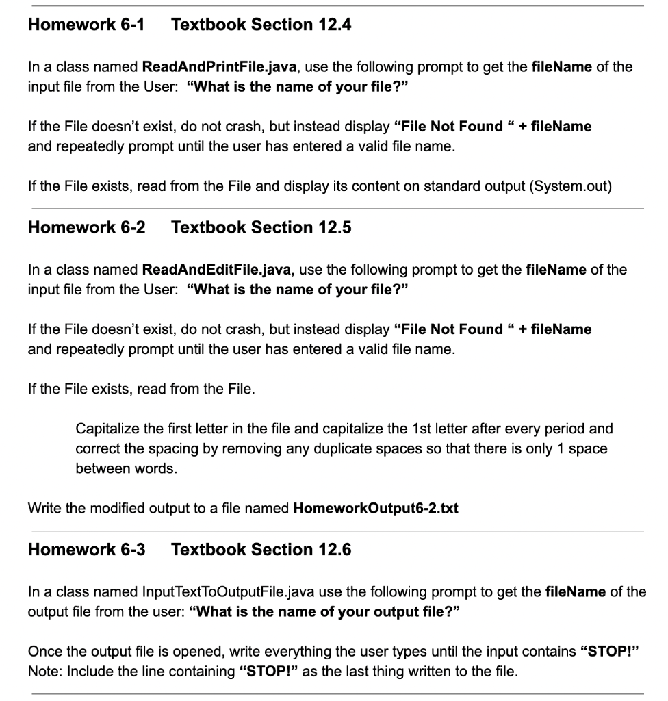 Solved FOR 6-2 this is the first line of the file. there | Chegg.com