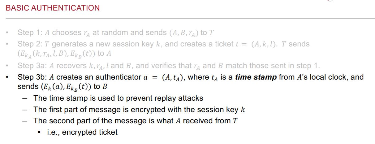 In the lecture slides on Kerberos, explain why B | Chegg.com