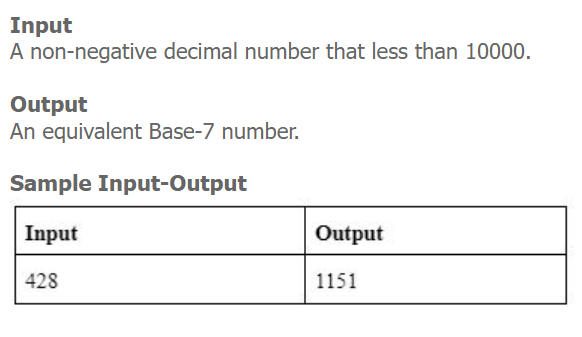 Solved Problem Description A base-7 is a number composed | Chegg.com