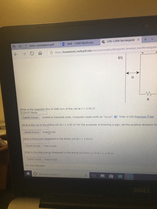 Solved + 2 LON-CAPA Rectangular × q: Mail. CW87@pittedu ? ? | Chegg.com