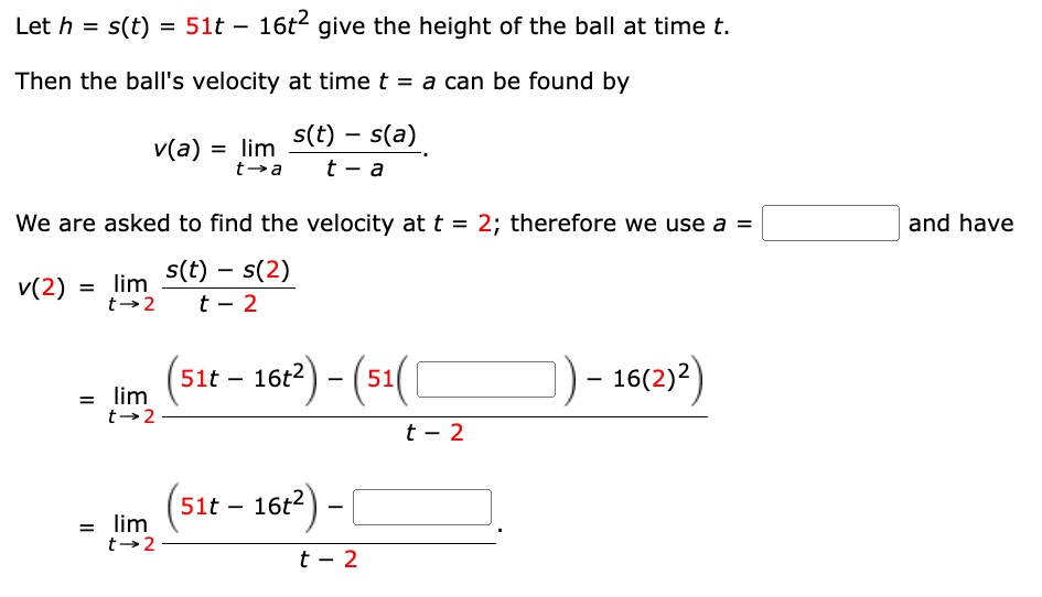 Solved Let h=s(t)=51t-16t^(2) give the height of the ball at | Chegg.com