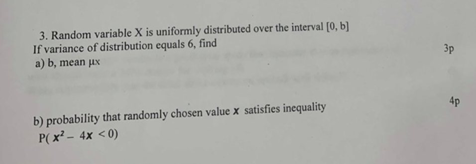 Solved 3. Random variable X is uniformly distributed over | Chegg.com