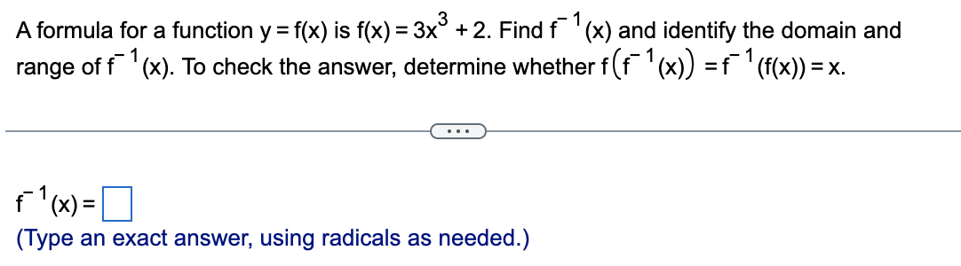 Solved A formula for a function y=f(x) ﻿is f(x)=3x3+2. ﻿Find | Chegg.com