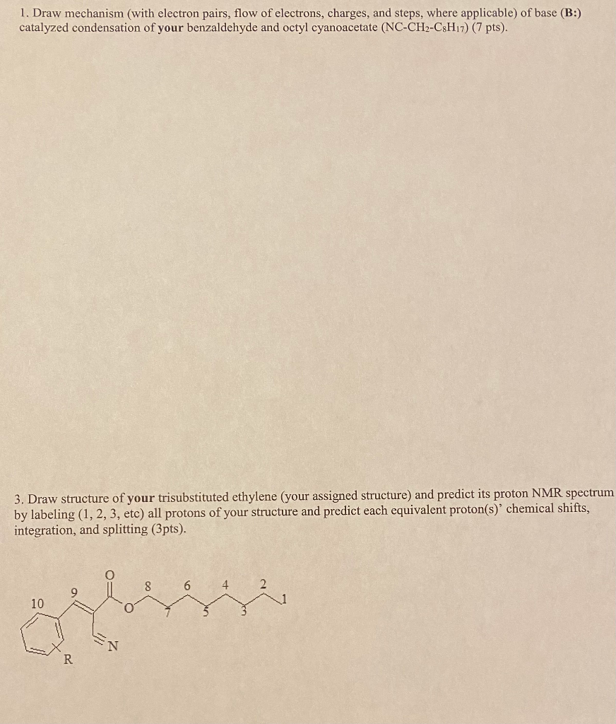 Solved 1. Draw mechanism (with electron pairs, flow of | Chegg.com