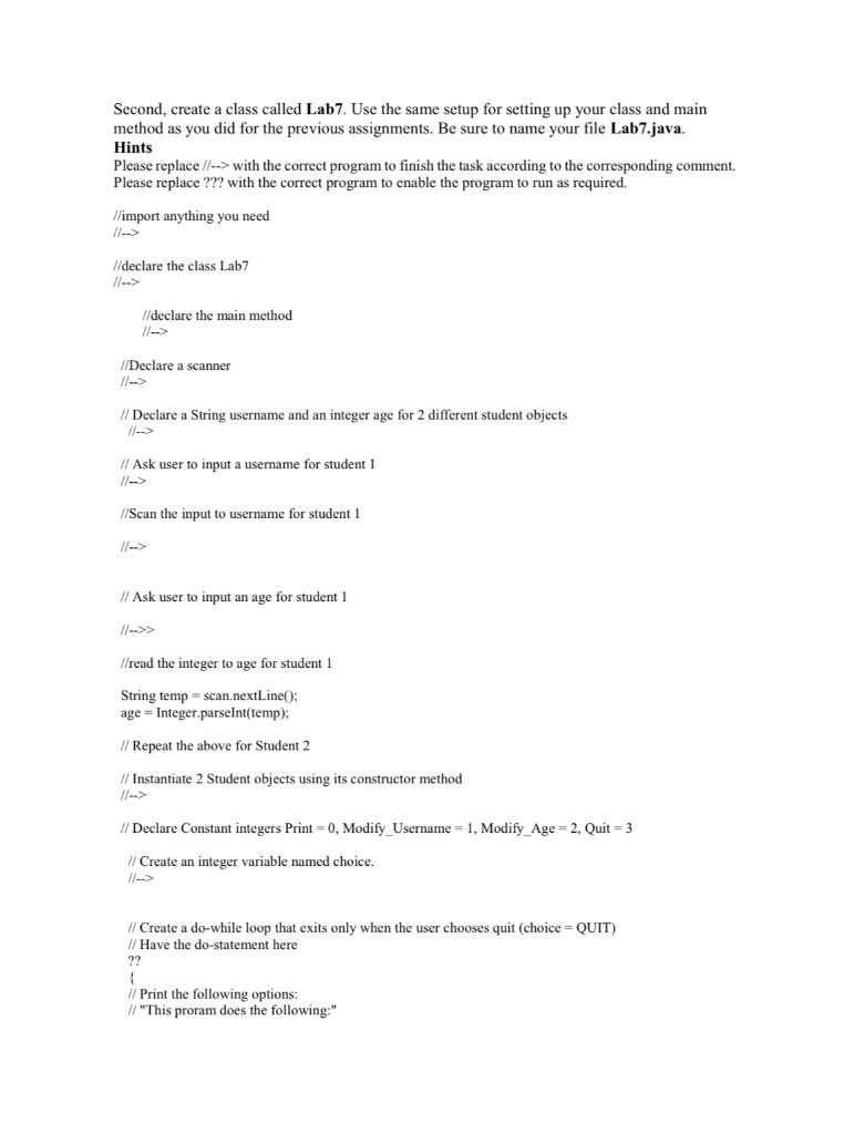 Solved CSE 110 - Lab 7 This lab is for practicing the object | Chegg.com