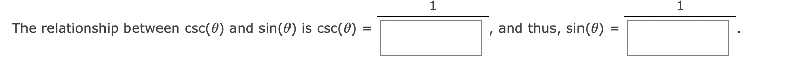 Solved The relationship between csc(θ) ﻿and sin(θ) ﻿is | Chegg.com
