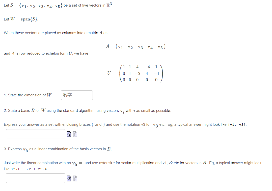 Solved Let S={v1,v2,v3,v4,v5} be a set of five vectors in R3 | Chegg.com