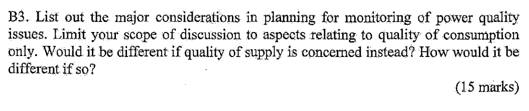 Solved B3. List out the major considerations in planning for | Chegg.com