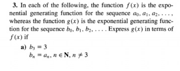 Solved 3 In Each Of The Following The Function F X Is The
