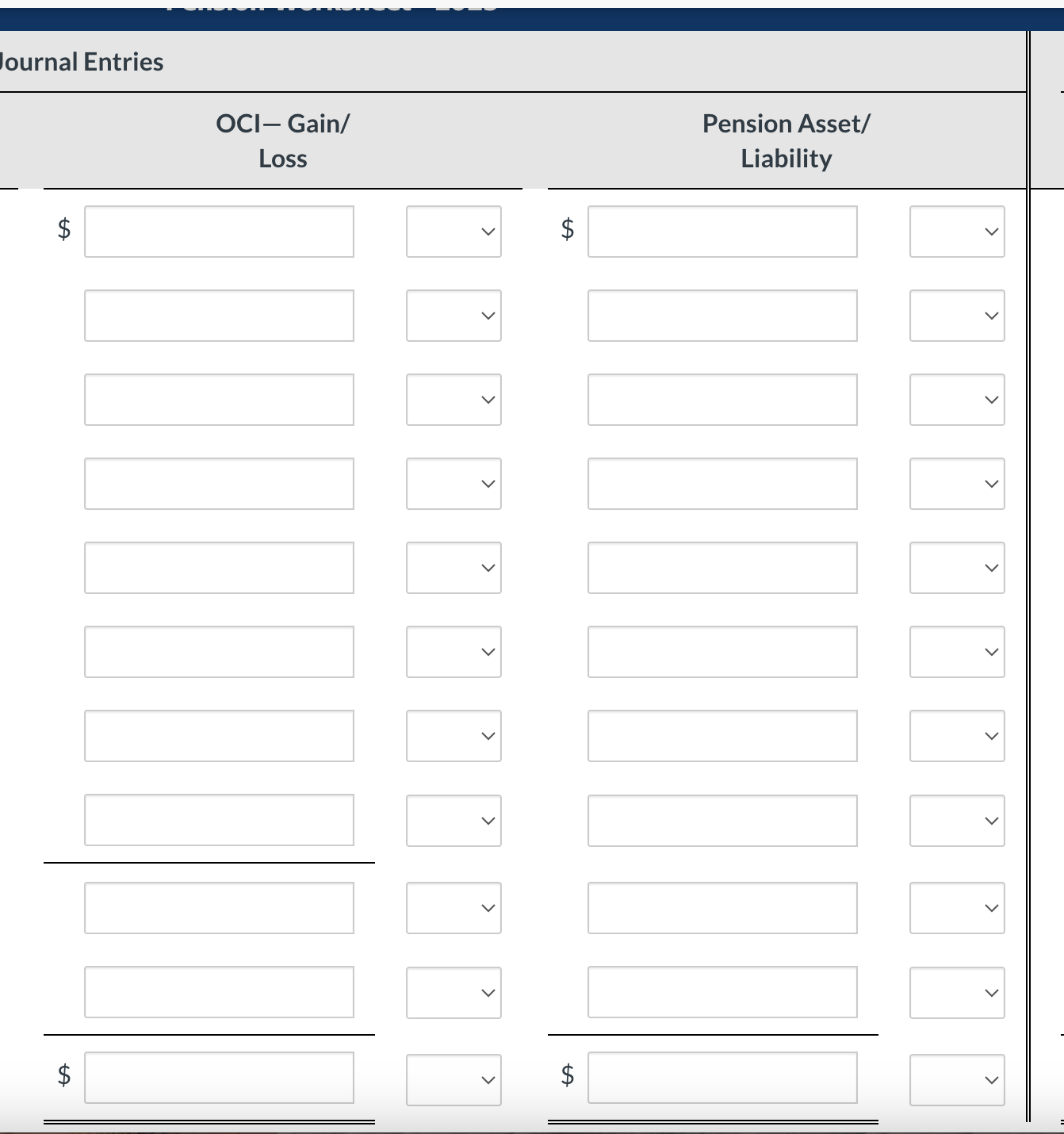 Solved Accumulated OCI, Dec. 31, 2024 Balance, Dec. 31, | Chegg.com