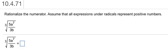 Solved 10.4.71 Rationalize the numerator. Assume that all | Chegg.com