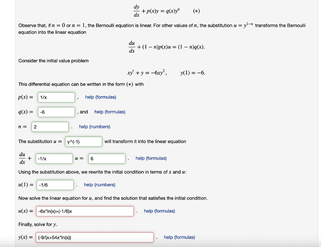 Solved dxdy+p(x)y=q(x)yn Observe that, if n=0 or n=1, the | Chegg.com