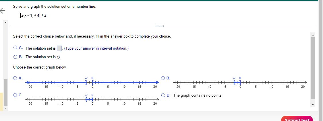 Solved Solve and graph the solution set on a number | Chegg.com