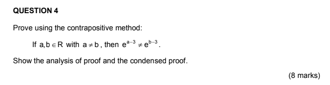 Solved QUESTION 4 Prove using the contrapositive method: If | Chegg.com