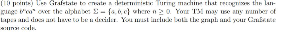(10 points Use Grafstate to create a deterministic | Chegg.com