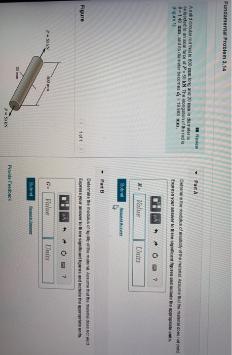 Solved Fundamental Problem 3.14 Part A Determine the modulus | Chegg.com