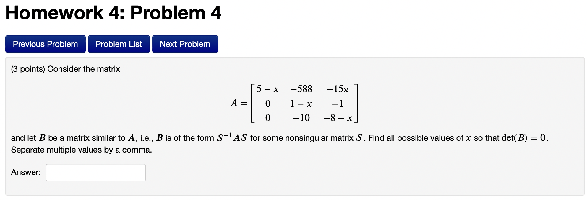 Solved Homework 4 Problem 4 Previous Problem Problem List