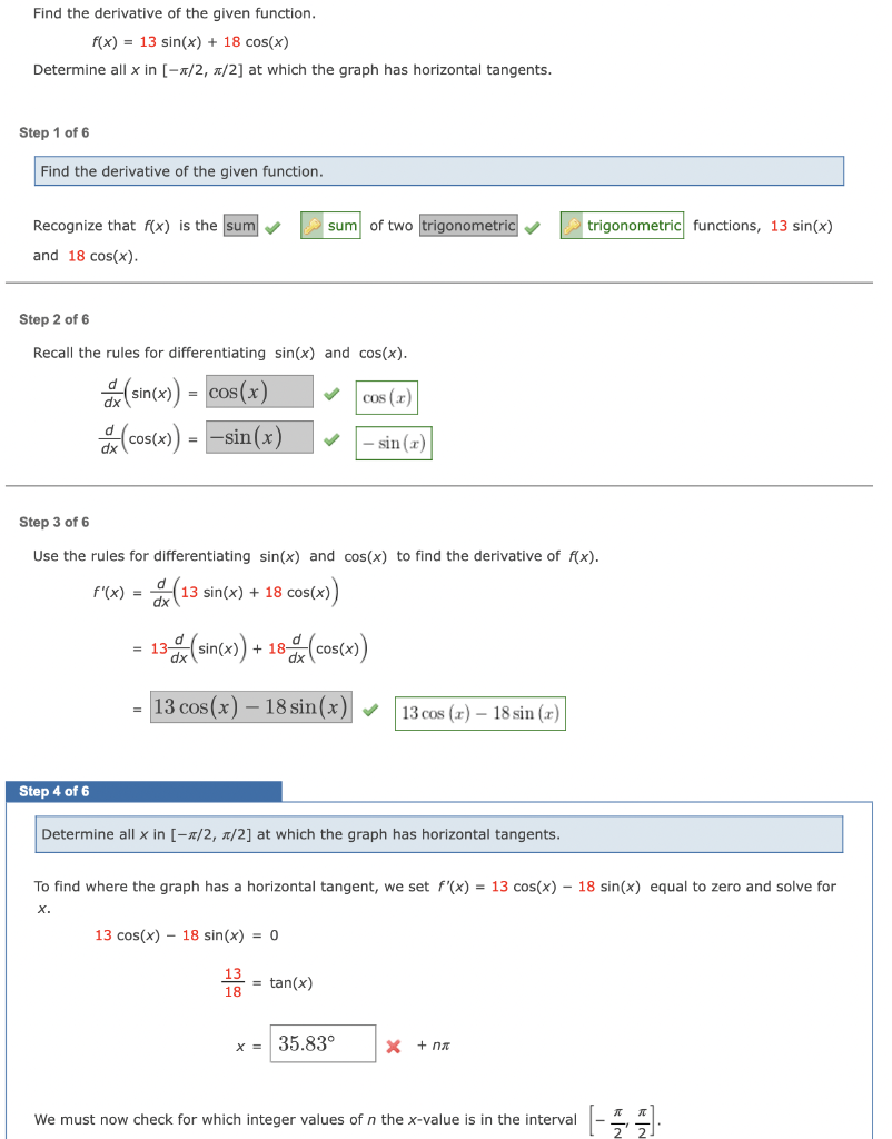 Solved Find the derivative of the given function. | Chegg.com