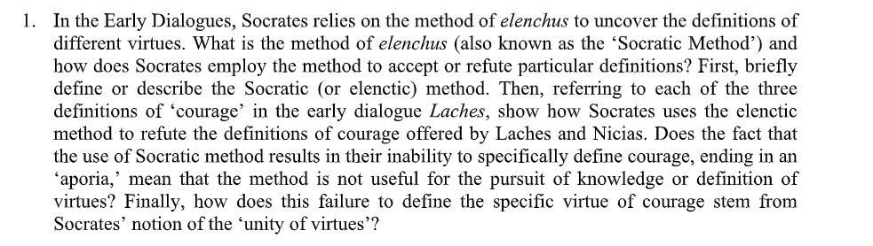 Solved 1. In the Early Dialogues, Socrates relies on the | Chegg.com