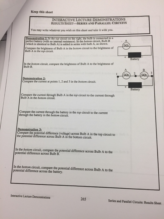 Solved Keep this sheet INTERACTIVE LECTURE DEMONSTRATIONS | Chegg.com