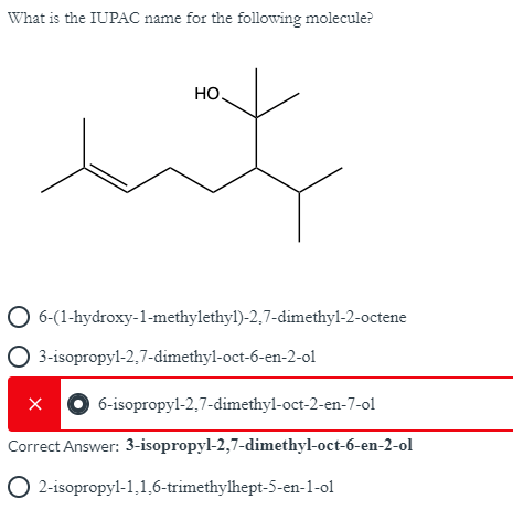 Solved What is the IUPAC name for the following molecule? | Chegg.com