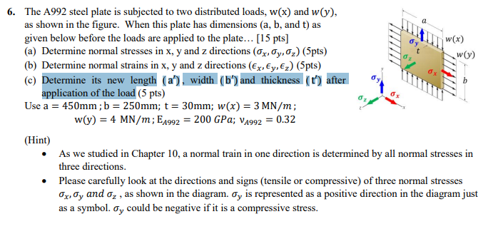 Solved 6. The A992 steel plate is subjected to two | Chegg.com