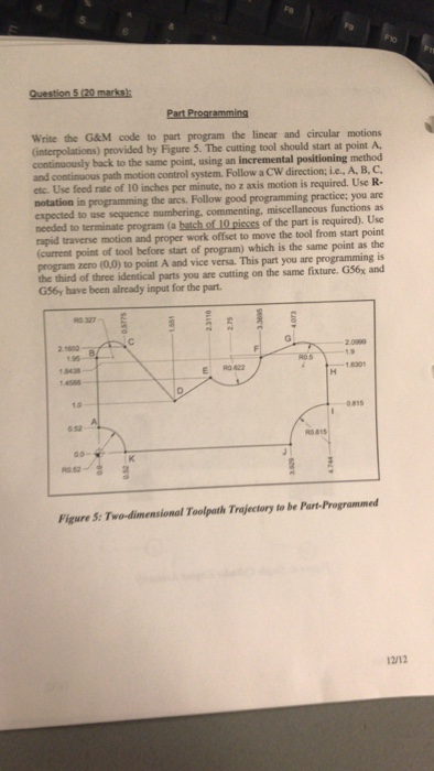 Solved Write the G&M code to part program the linear and | Chegg.com