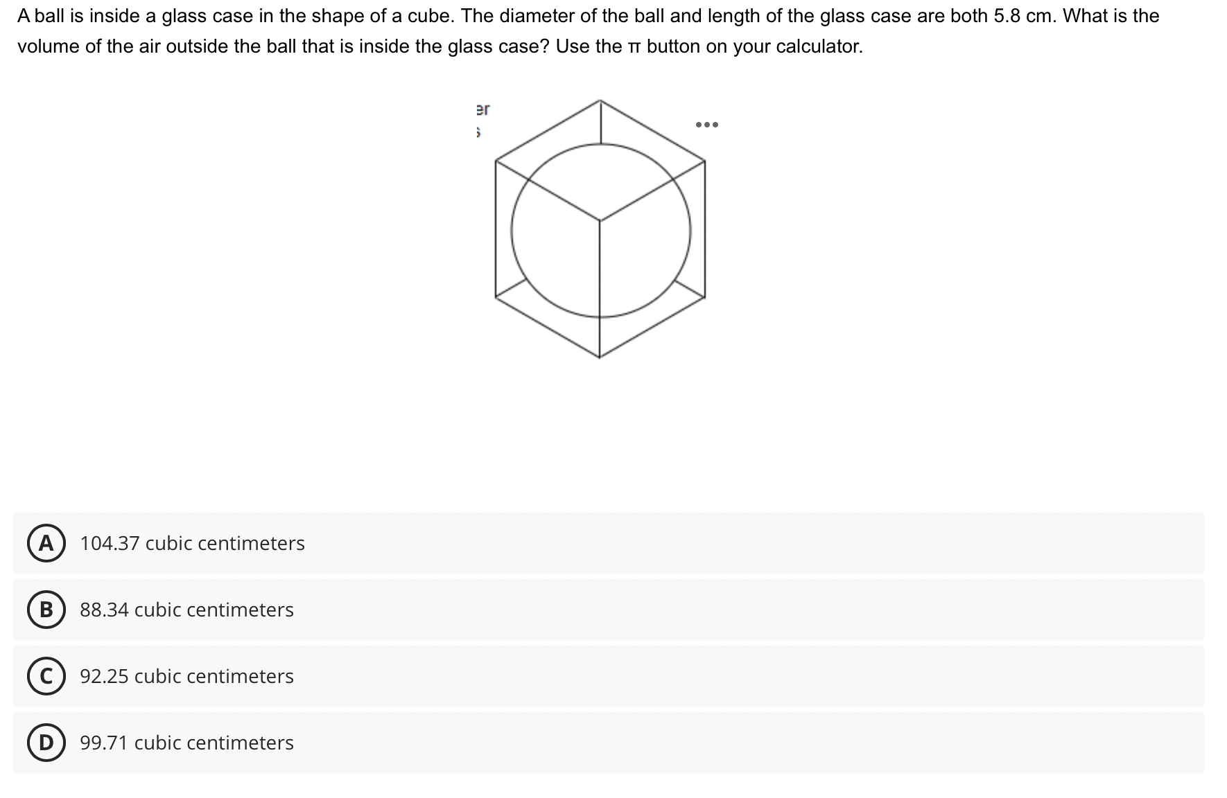 Solved A ball is inside a glass case in the shape of a cube. | Chegg.com