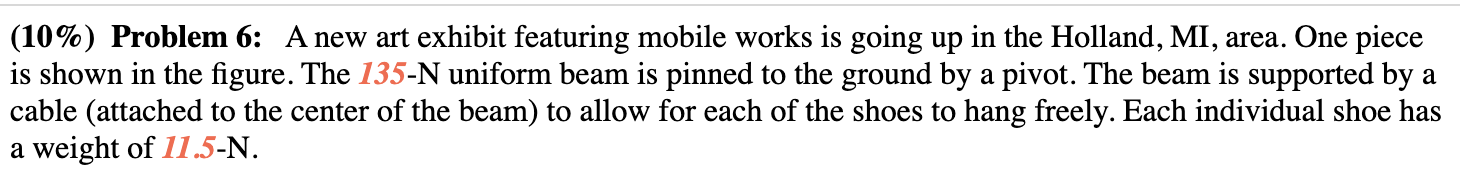 Solved (10\%) Problem 6: A new art exhibit featuring mobile | Chegg.com