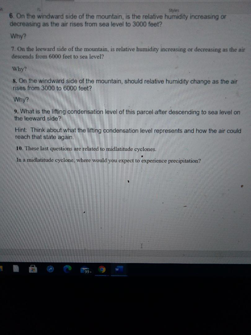 Solved Assume that a parcel of air is forced to rise over a | Chegg.com