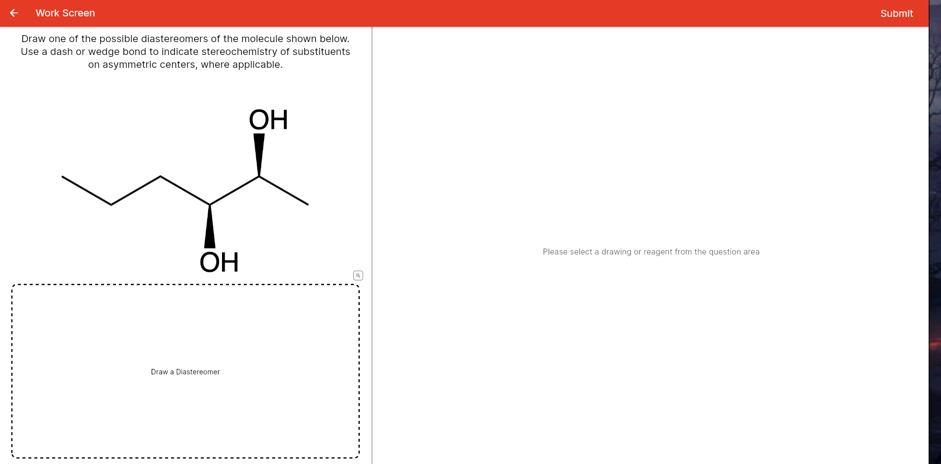 Solved 个 Work Screen Submit Draw (S)-3-methylhexane in a | Chegg.com