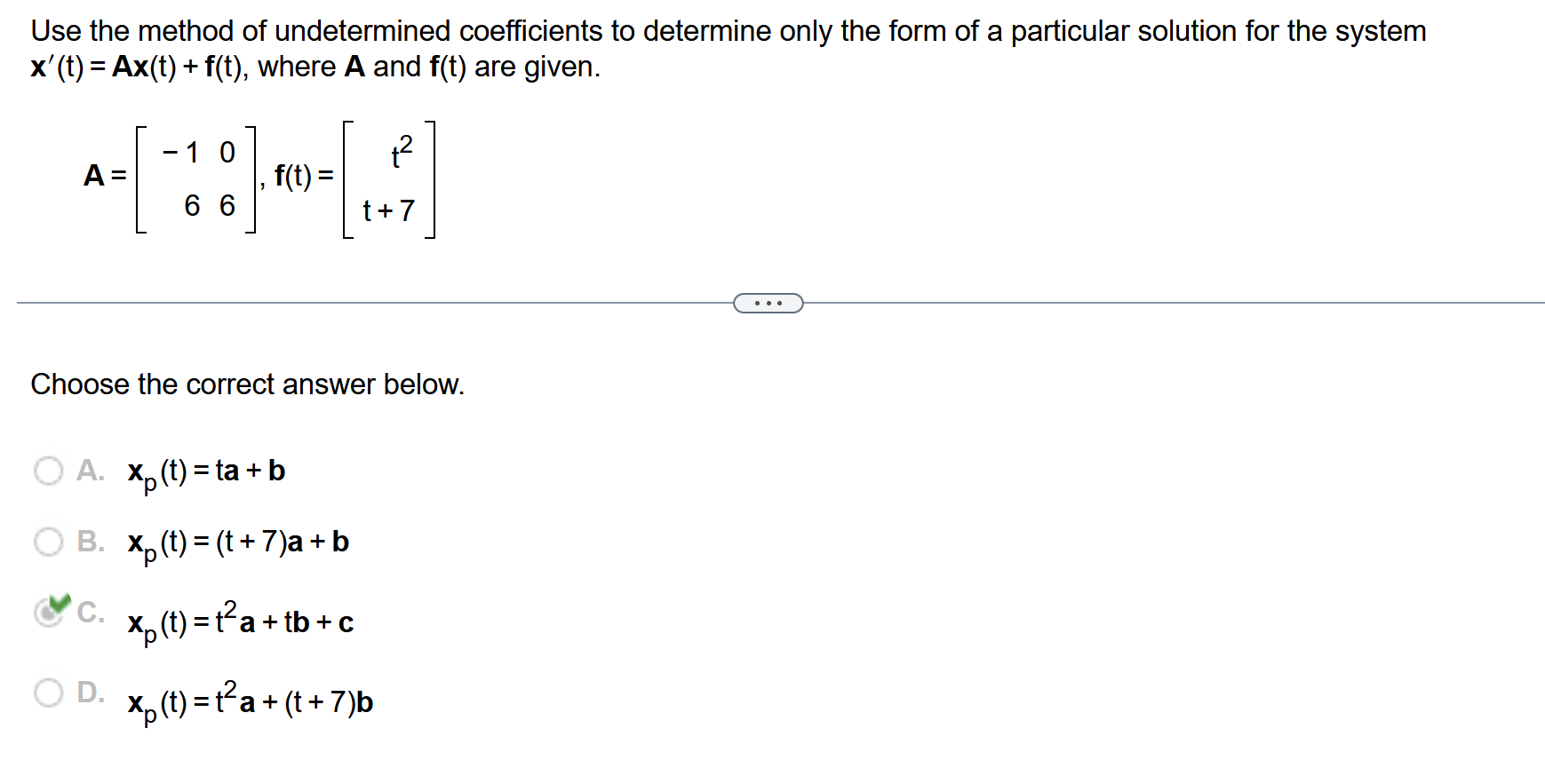 Solved Use the method of undetermined coefficients to | Chegg.com