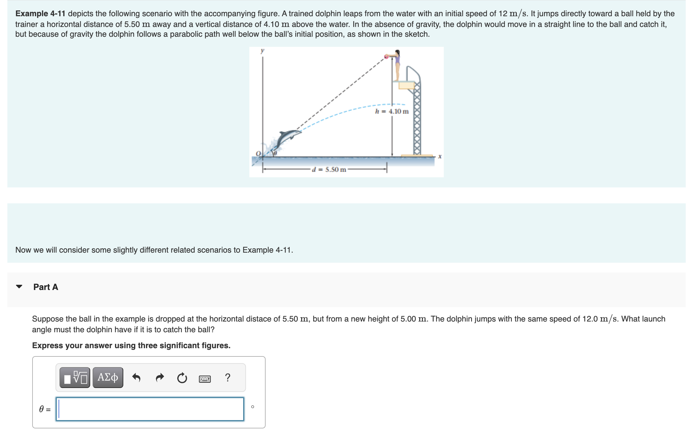 Solved Part BAt what height does the dolphin catch the | Chegg.com