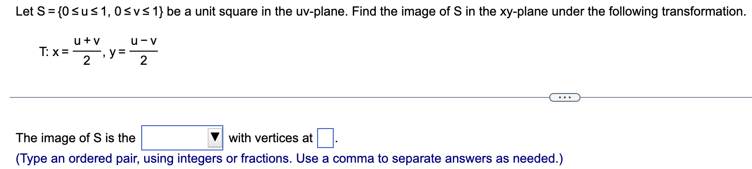 Solved Let S {0u 1, 0v 1} be a unit square in the uv-plane. | Chegg.com
